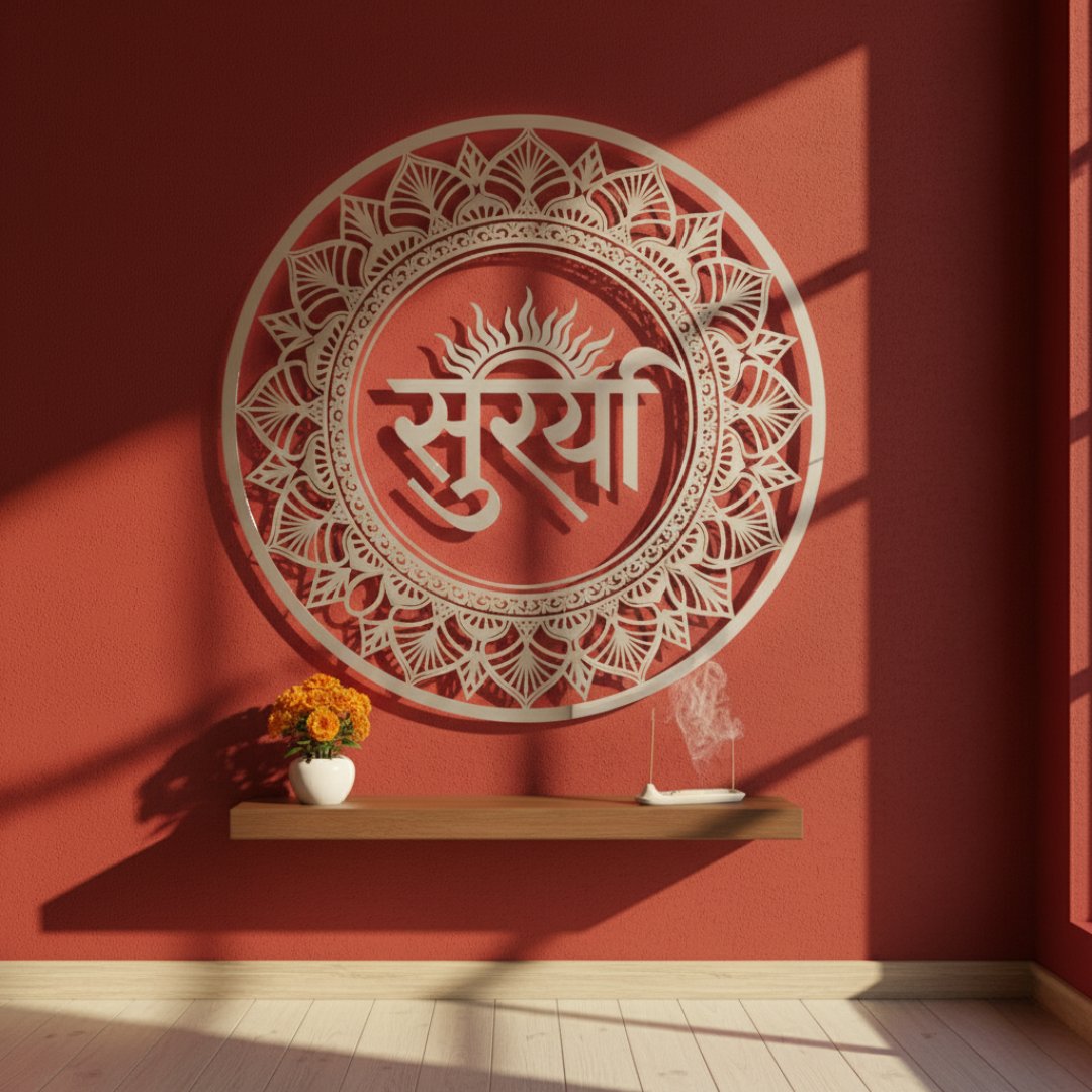 ArcDew Lord Surya Calligraphy Acrylic Wall Art - Sun God of Energy ...